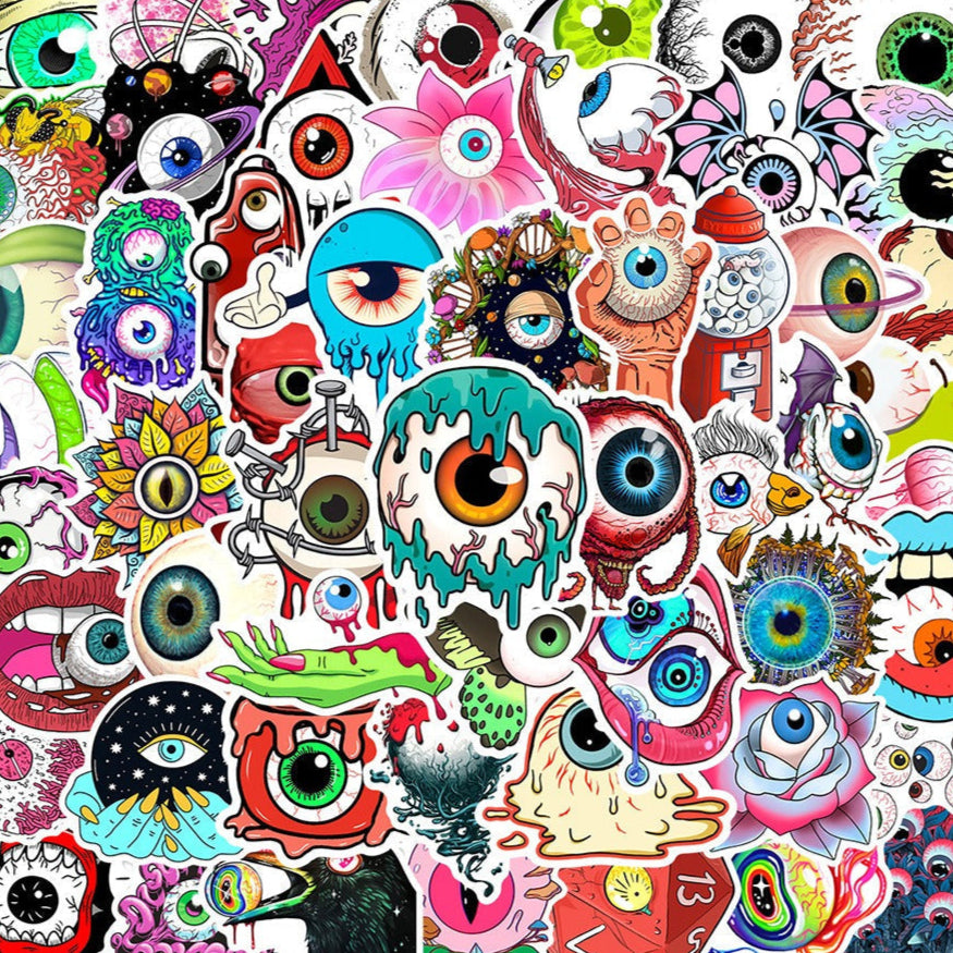 Eye Monsters Stickers - 50pcs – FiddyStickers