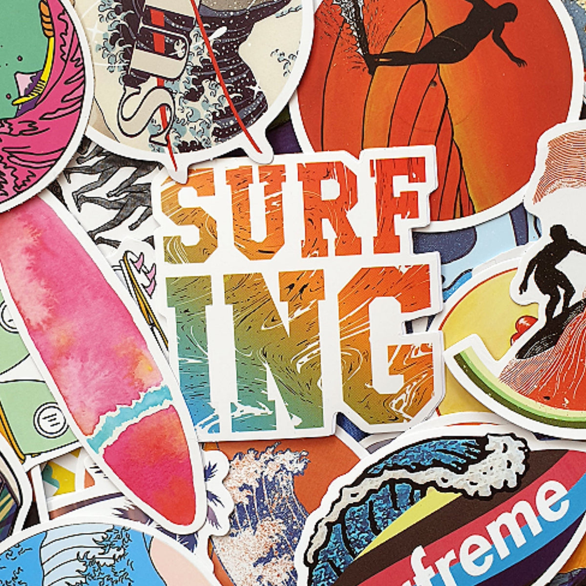 Surfing Stickers - 50pcs – FiddyStickers